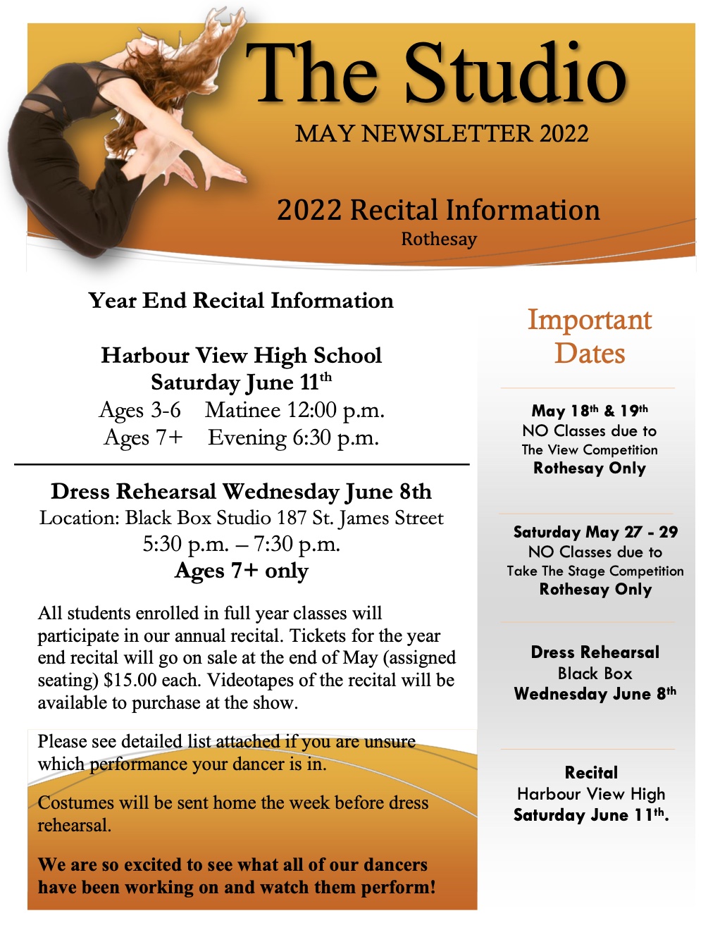 Newsletters - The Studio Dance School