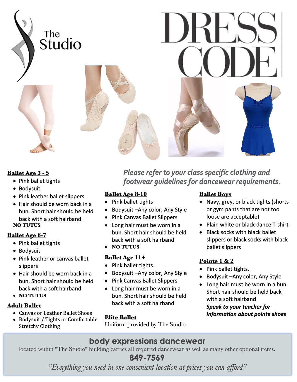 Dress Code - The Studio Dance School